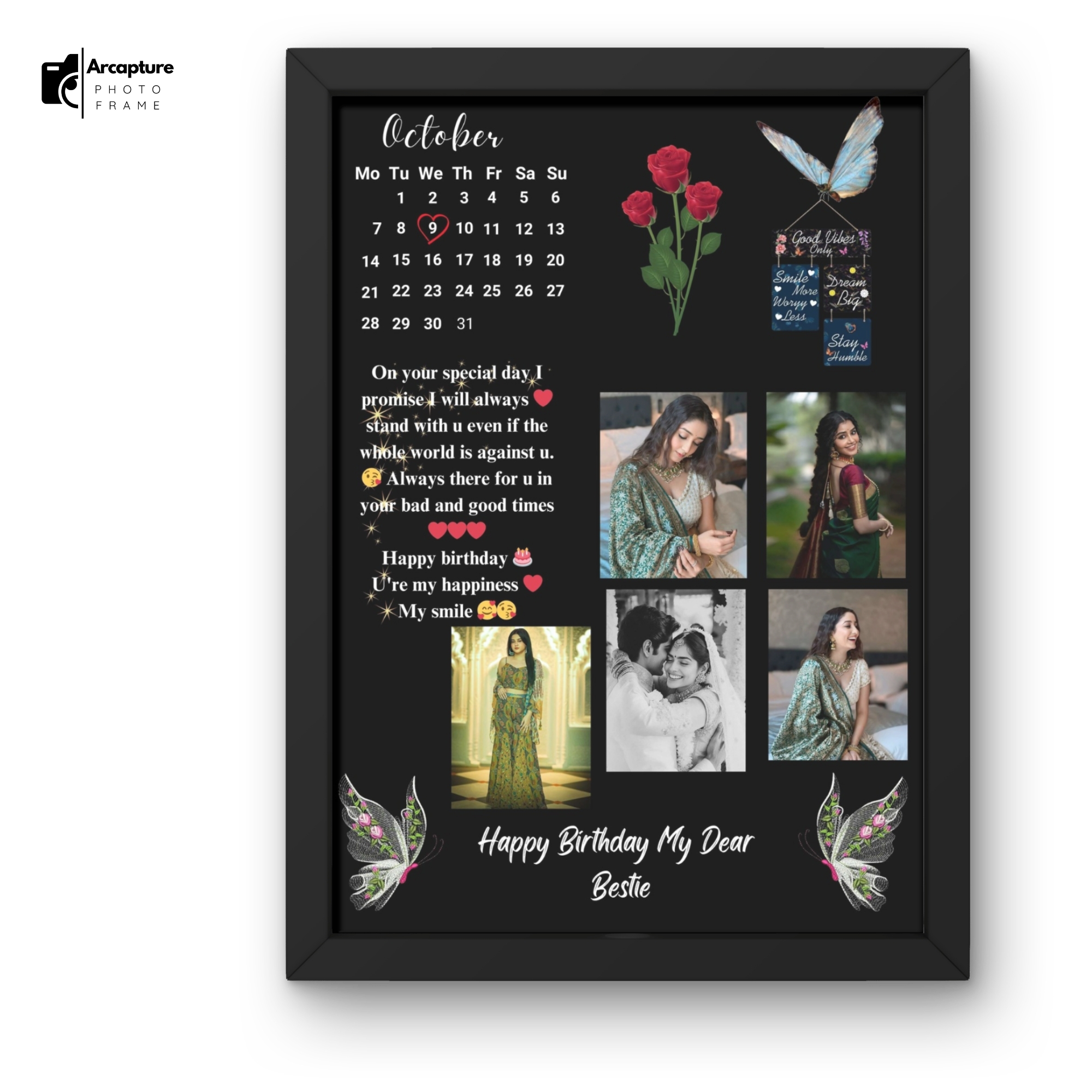 A4 Size Wooden Customized/Personalized Happy Birthday Collage Photo ...